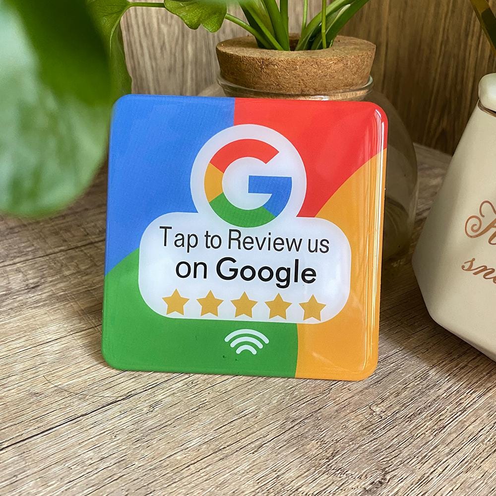 3.93x3.93 Google Review Plate for Business NFC Tap Google Review Sign ...
