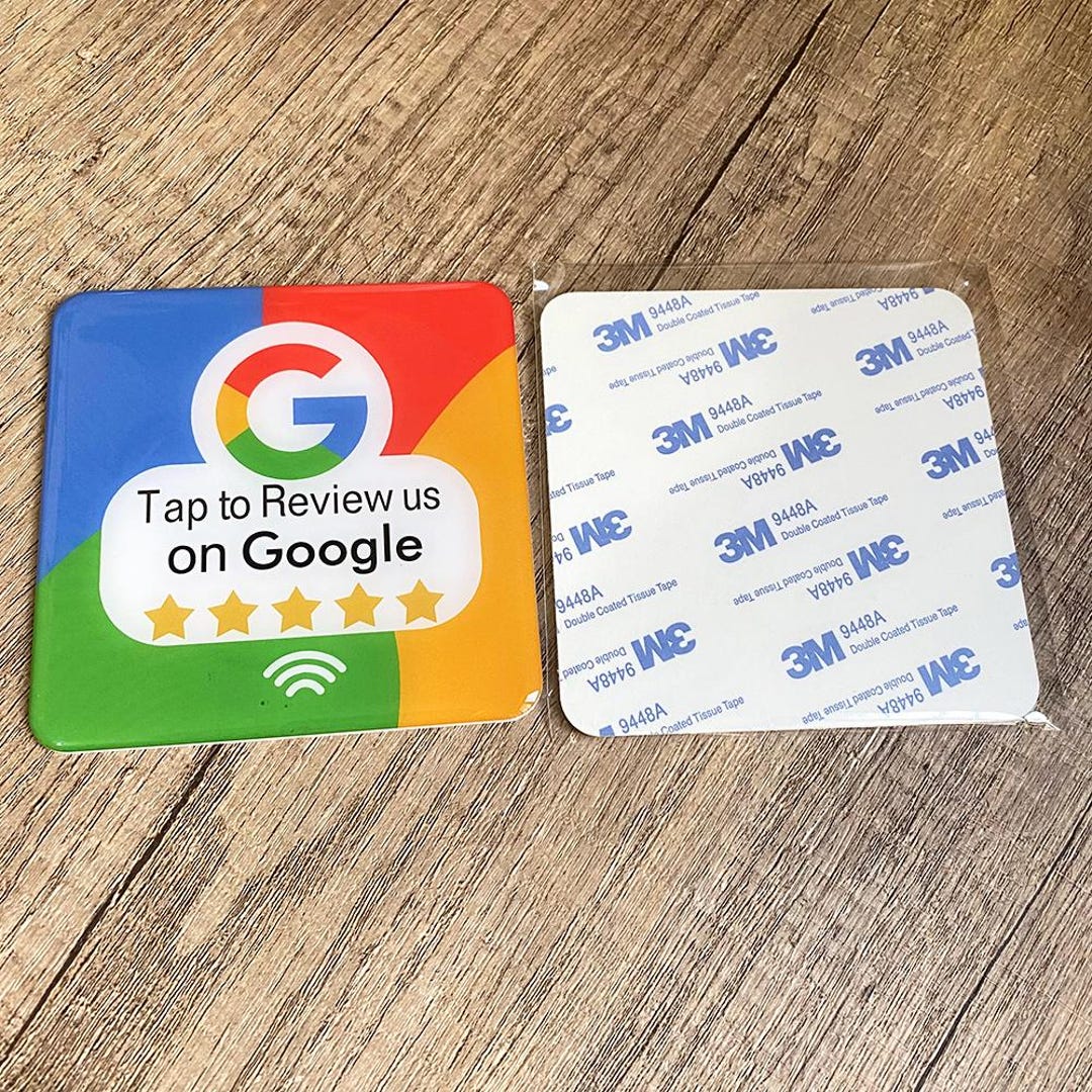 3.93x3.93 Google Review Plate for Business NFC Tap Google Review Sign ...