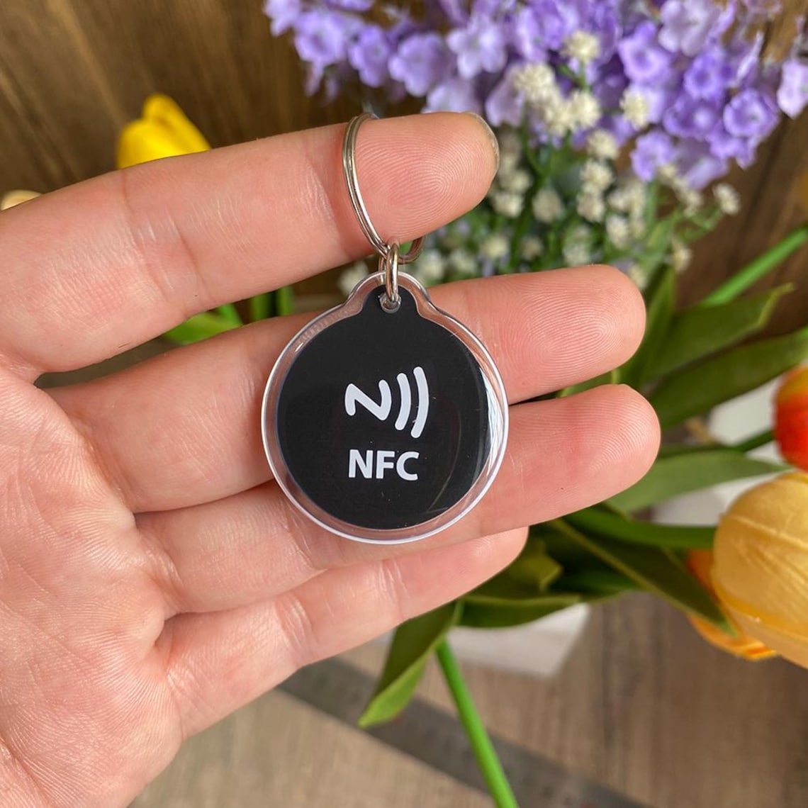 Epoxy Smart NFC Keychain: Tap to Follow on Instagram Facebook Snapchat ...