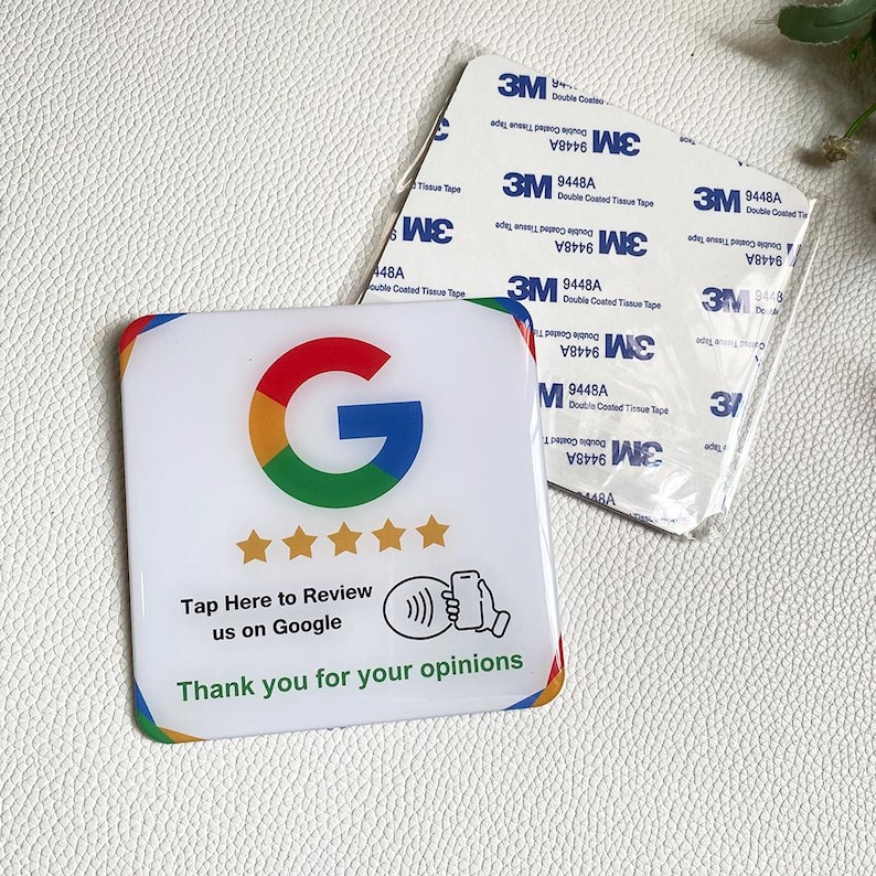 Get 5 Star Review in Seconds With Google Review Sticker Epoxy NFC Plate ...