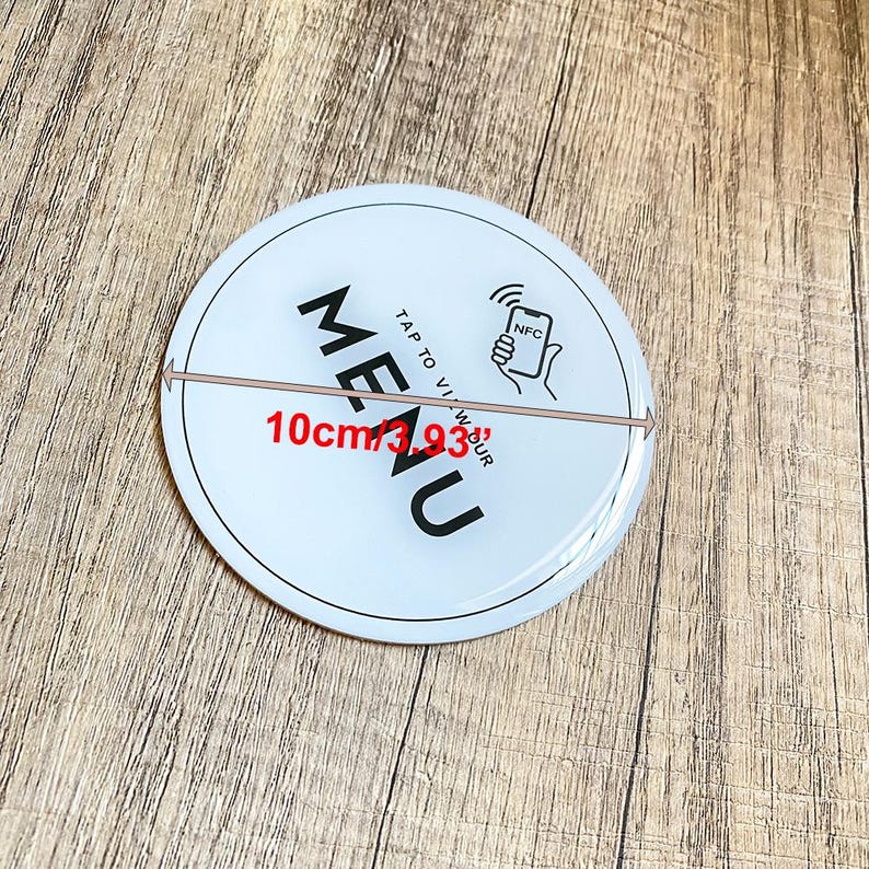 10cm NFC Menu Plate Round Self-adhesive Tag,tap Table Cards, Restaurant, Clubs, Bar - Etsy