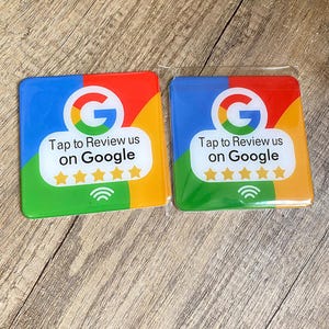 3.93x3.93 Google Review Plate for Business NFC Tap Google Review Sign ...
