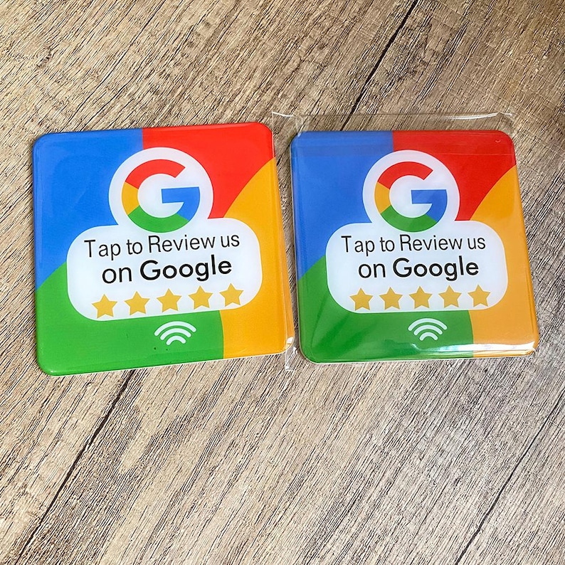 3.93x3.93 Google Review Plate for Business NFC Tap Google Review Sign ...