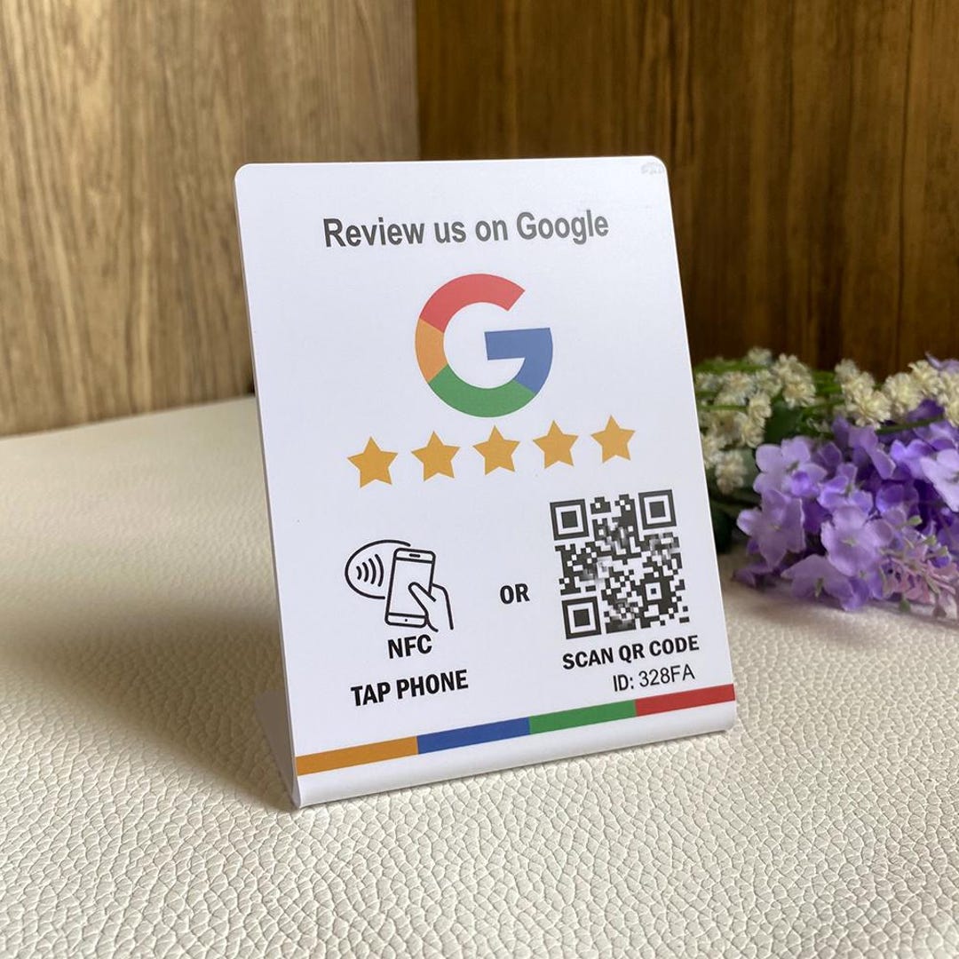 Google Review Stand Tap or Scan With QR Code Increase Google Reviews ...