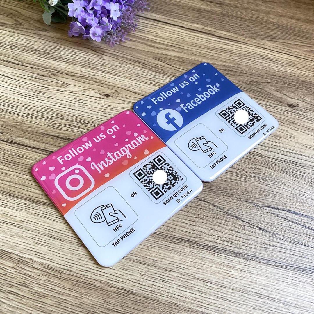 Social Media QR Code Plate Sticker: Facebook & Instagram NFC - Etsy