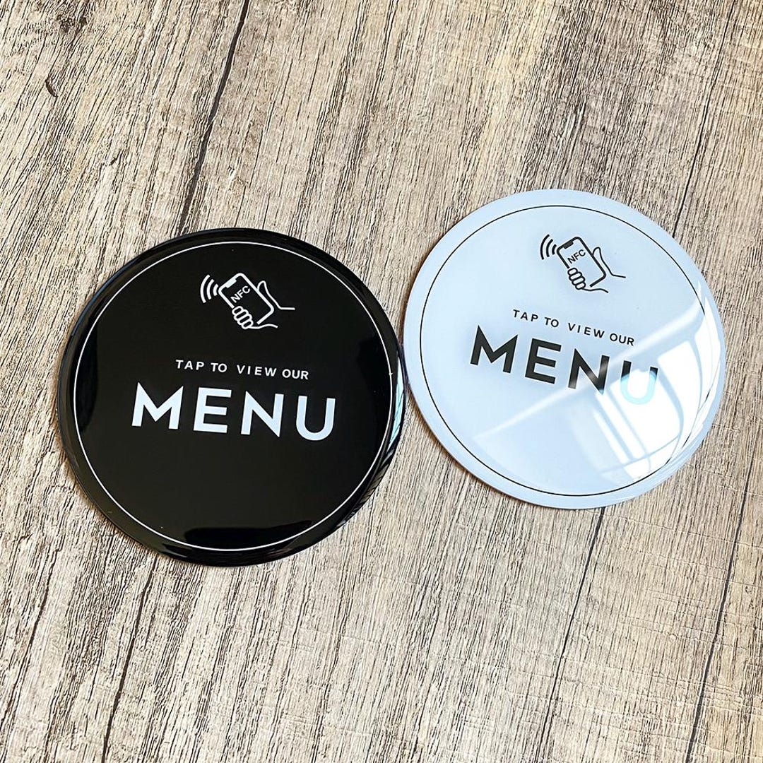 10cm NFC Menu Plate Round Self-adhesive Tag,tap Table Cards, Restaurant ...