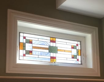 Craftsman Style Stained Glass Window - Etsy
