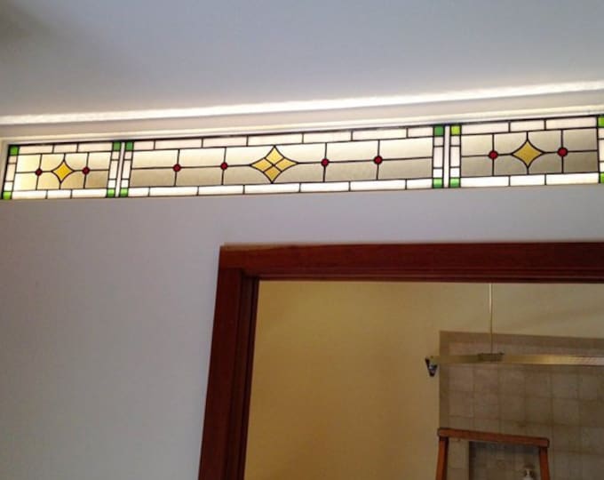 Transom Stained Glass Window Panel W/bevels Crystal Clear Glass ...