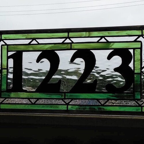 Stained Glass Address Marker AM-209 simplistic Elegance - Etsy