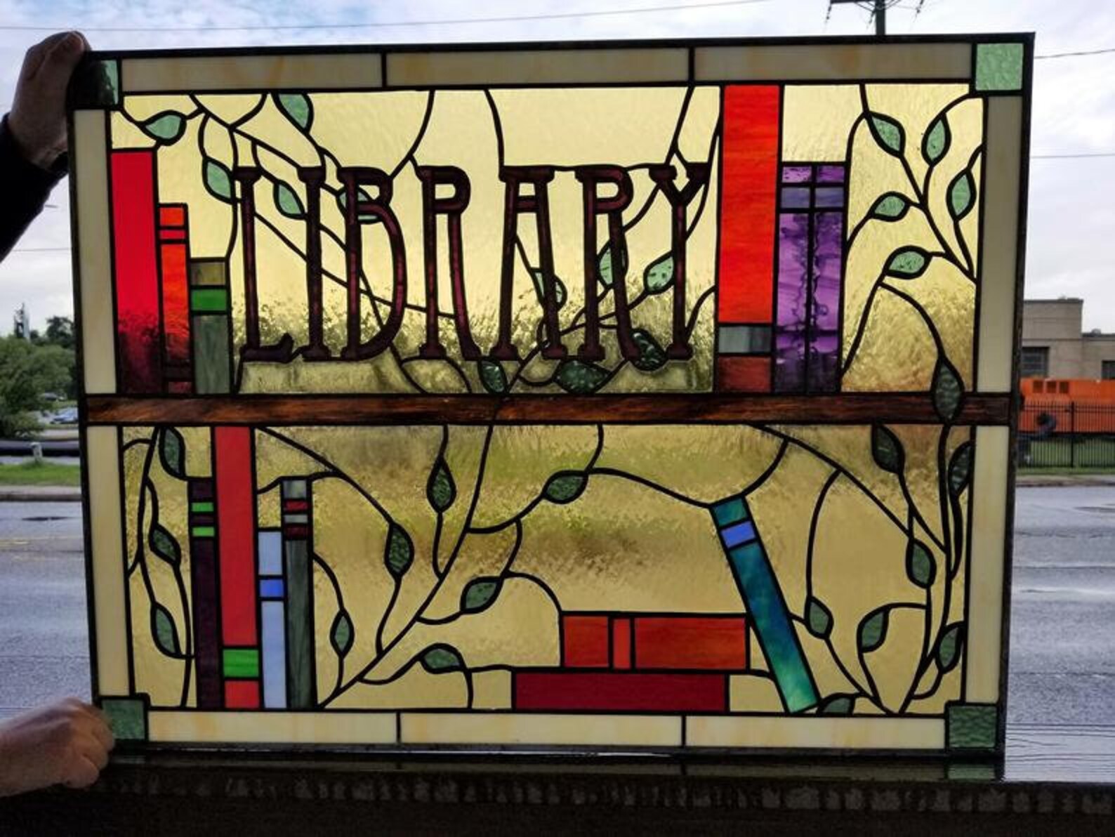 Stained Glass Window W-24 Distinguished Books - Etsy