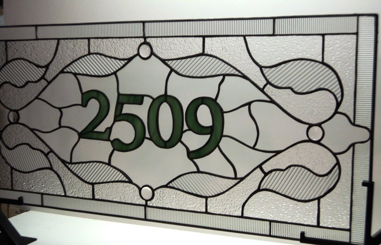 Stained Glass Address Marker AM-37 Traditional Design With - Etsy