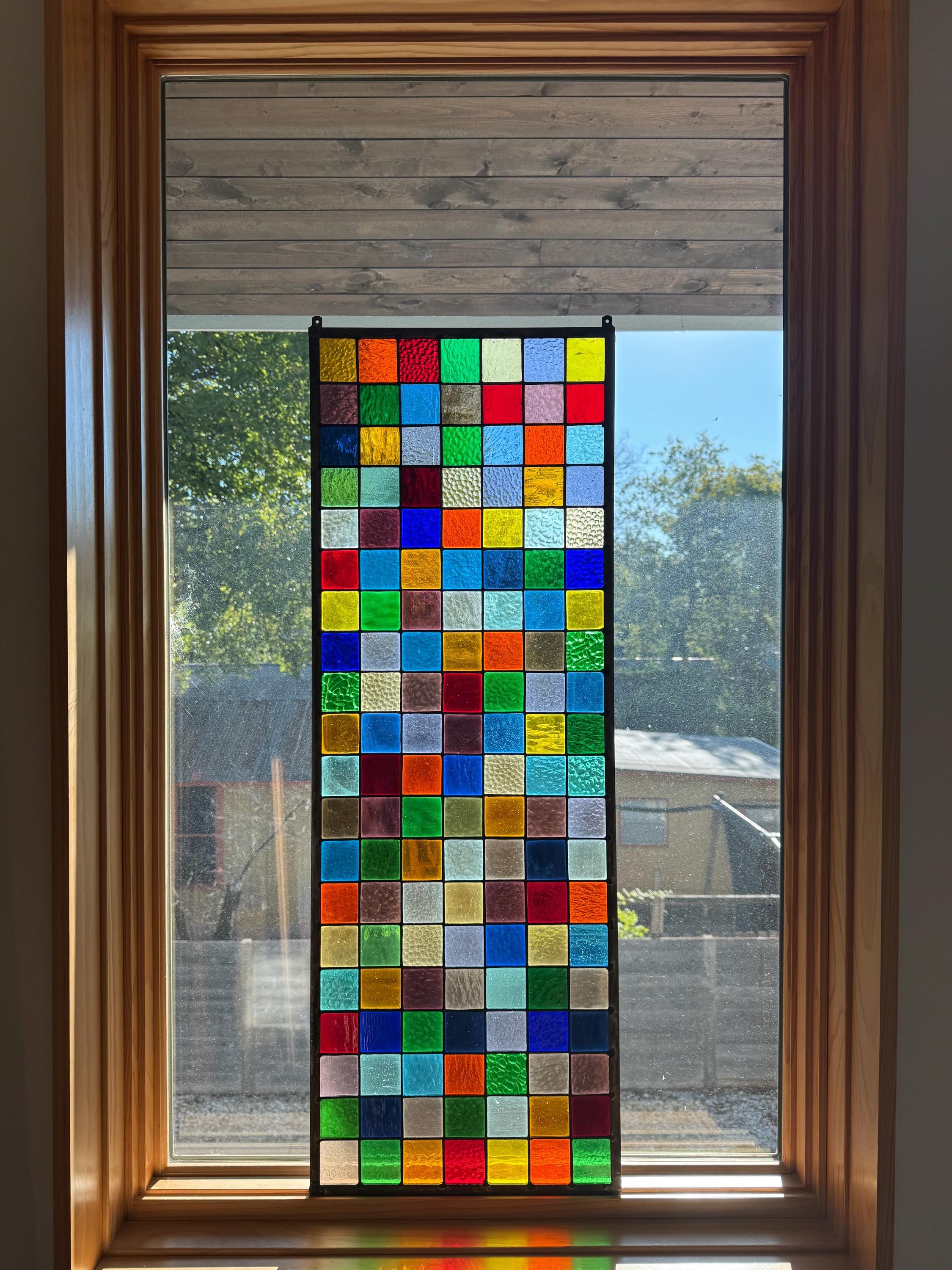 Stained Glass Window - W-253 Rainbow Squares - Etsy