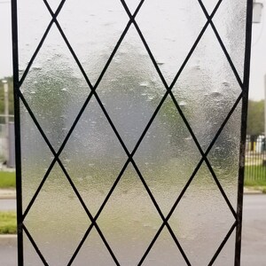 Timeless Tudor Texture: Clear Diamond Leaded Stained Glass Cabinet ...