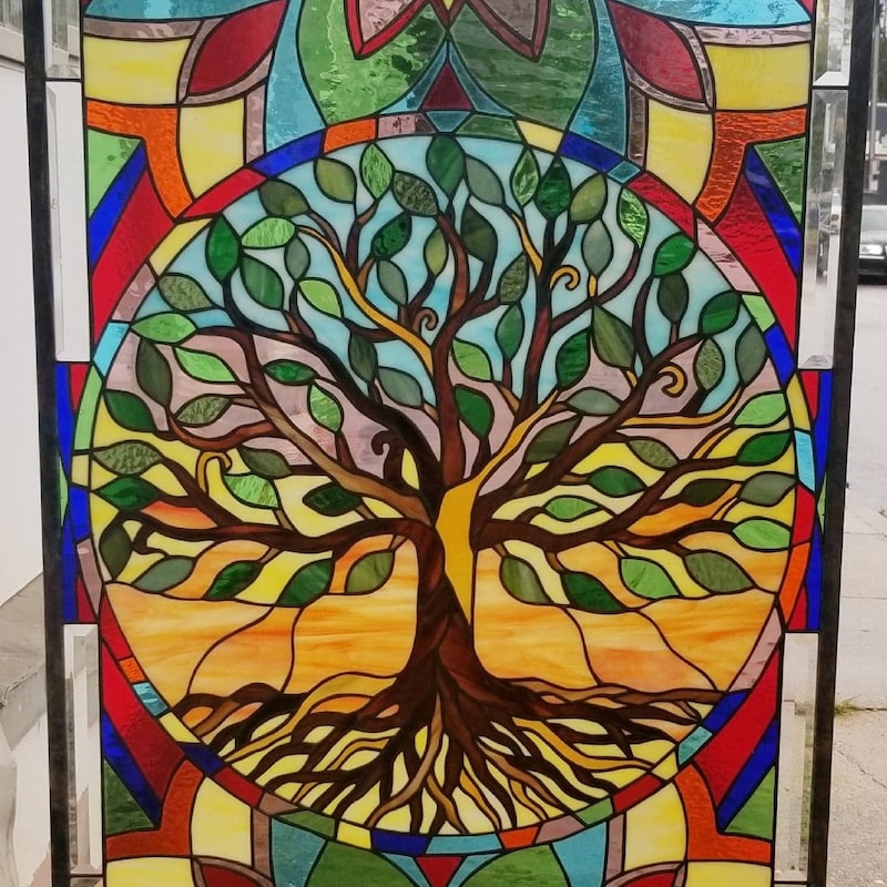 Large Stained Glass Panel - Etsy