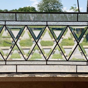 Stained Glass Transom Window - TW-168 Beveled Diamonds - Etsy