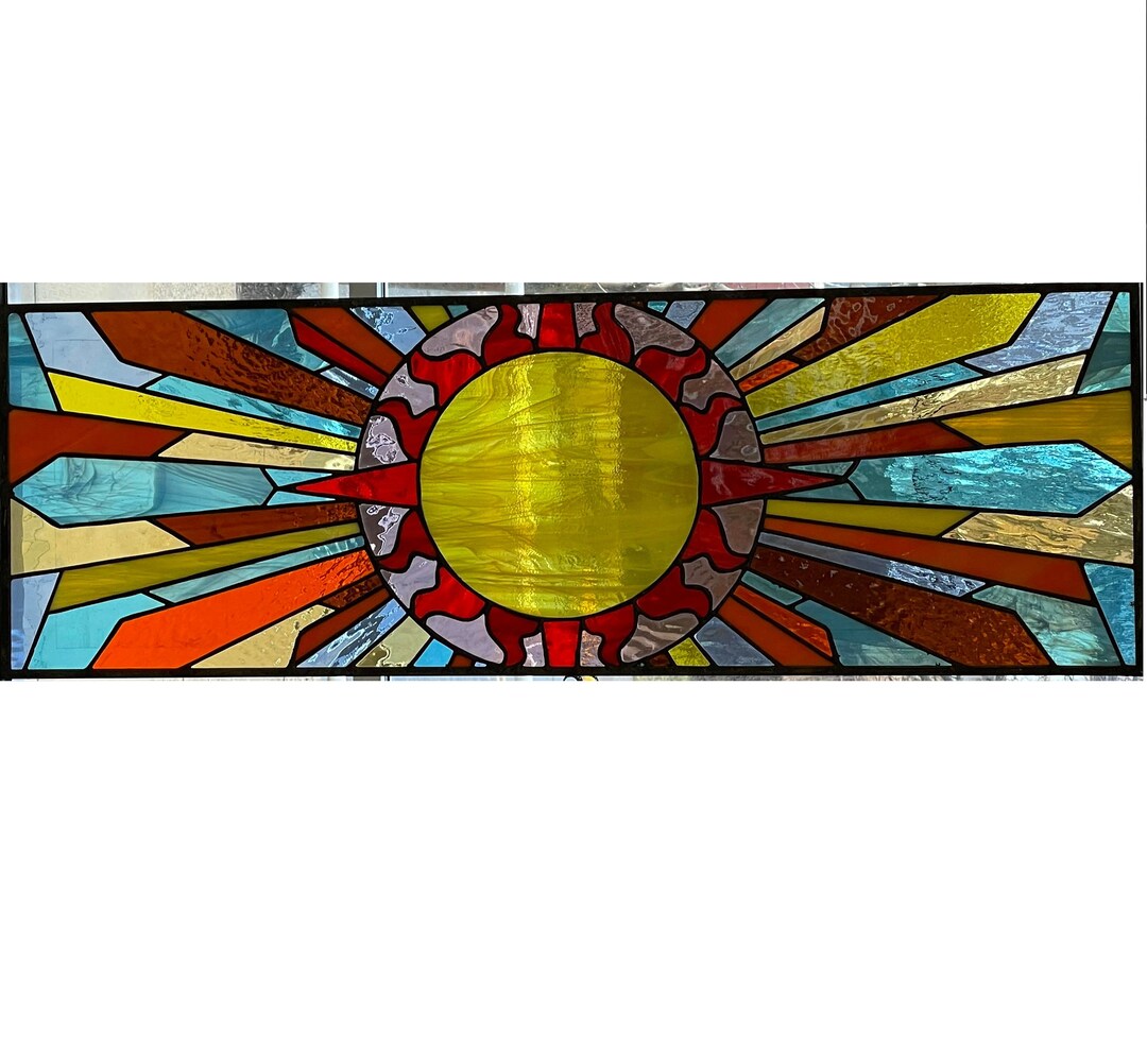 Stained Glass Transom Window - TW-328 Sunburst - Etsy