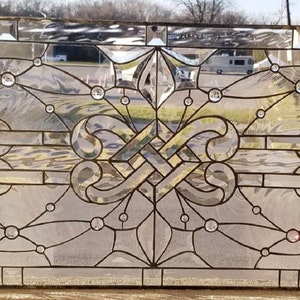 Stained Glass Transom Window Infinity Bevel Cluster TW-322 - Etsy