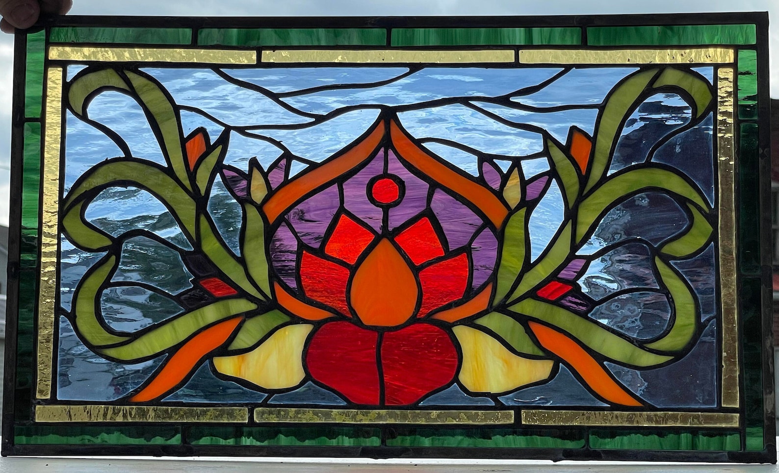 Stained Glass Window W-490 Victorian Lotus - Etsy