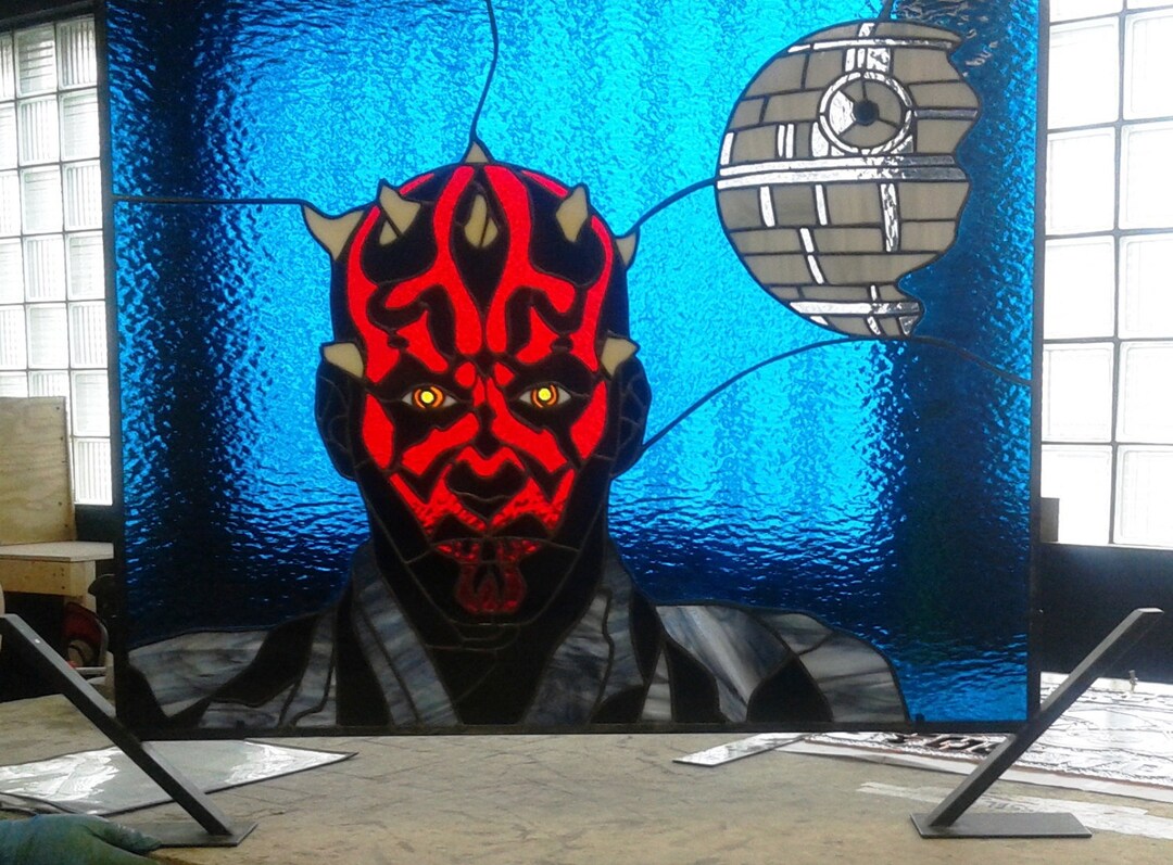 Sith Lord Unleashed: A Darth Maul & Death Star Stained Glass Tapestry ...