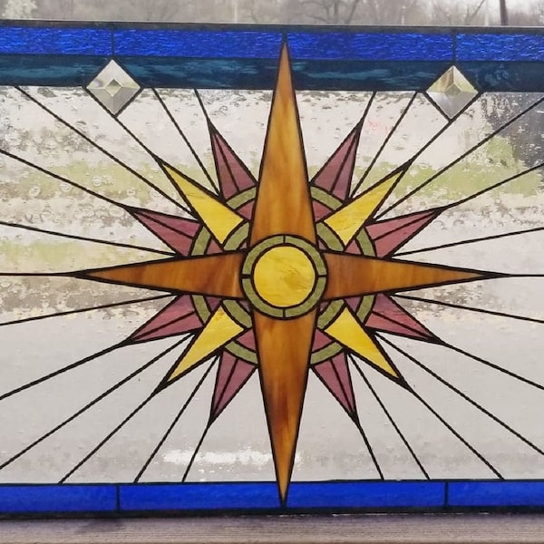 Compass Rose Stained Glass Pattern - Etsy