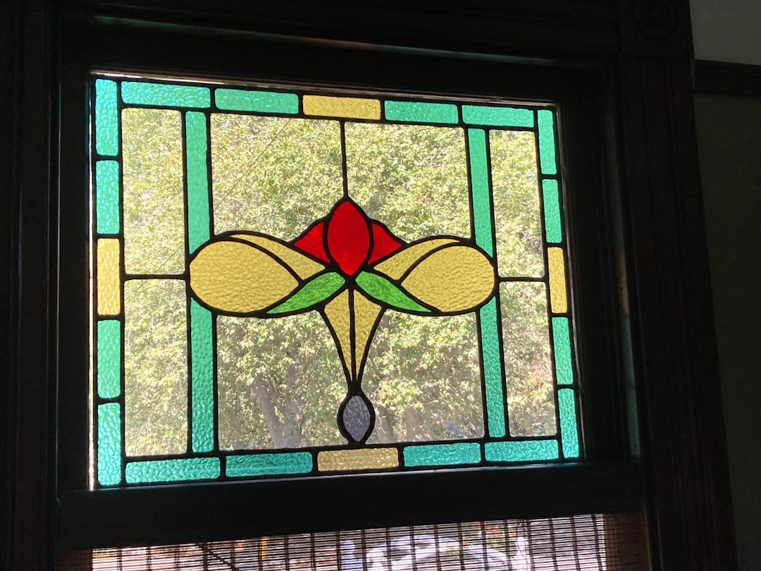 Stained Glass Window Traditional Tulip W-541 - Etsy