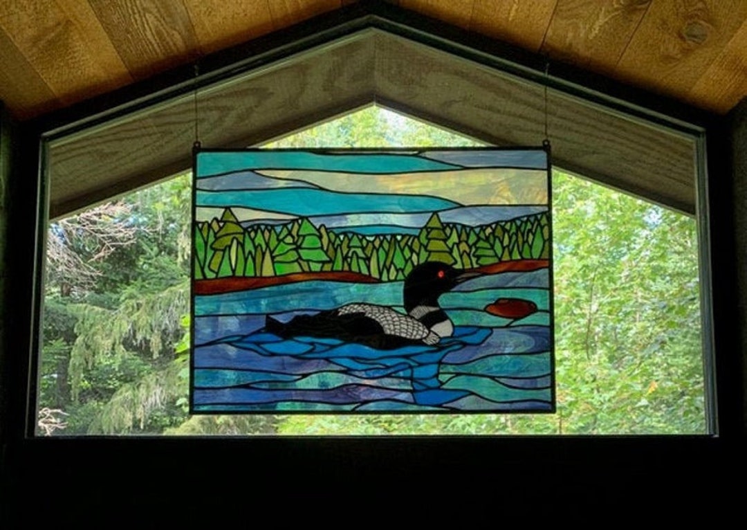 Stained Glass Window - W-168 Loon on the Water - Etsy