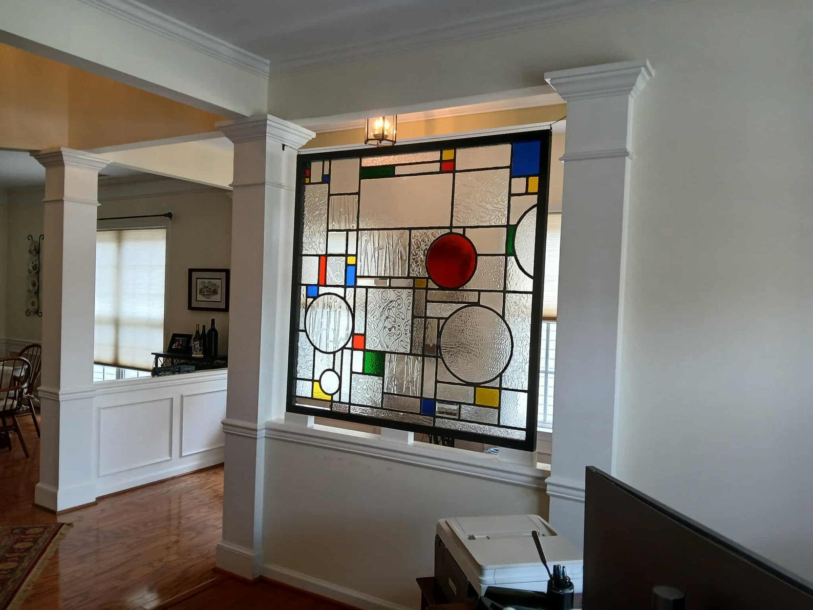 The Mondrian Mosaic Room Divider Stained Glass Hanging Panel Arts ...