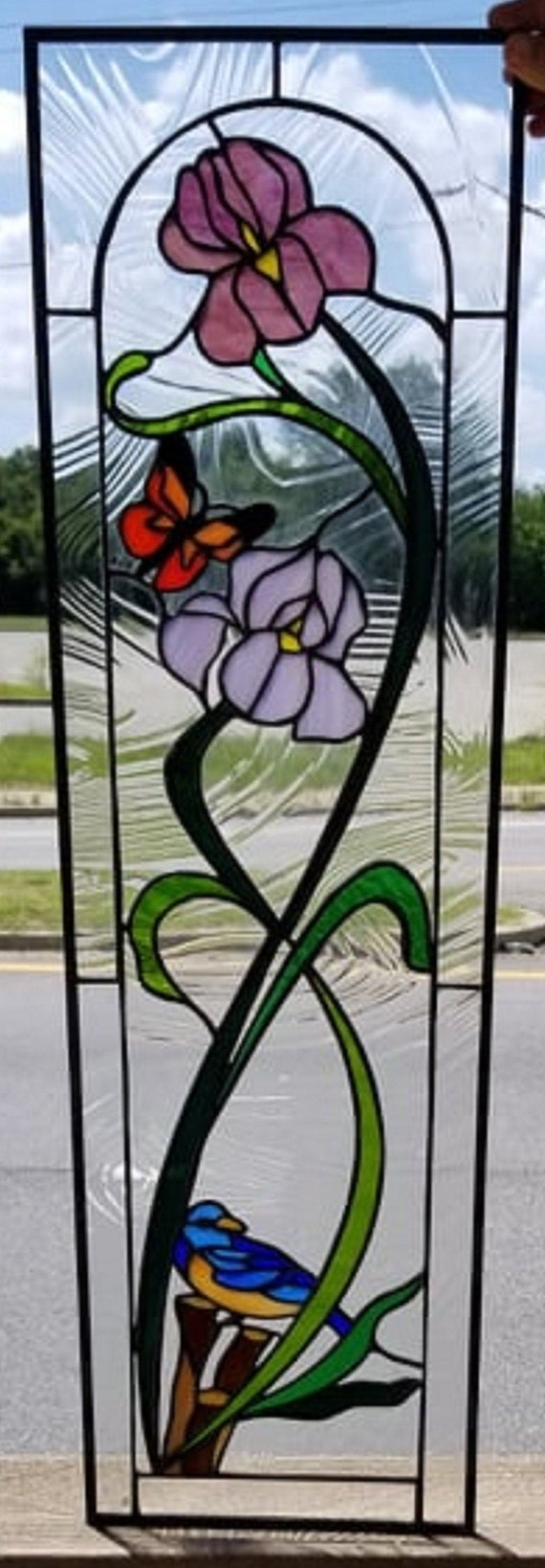 Kitchen door glass painting designs store
