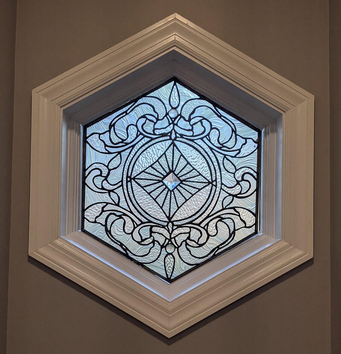 Stained Glass Window W-455 Classic Hexagon - Etsy