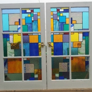 Stained Glass Window W-34 Cubism in Motion - Etsy