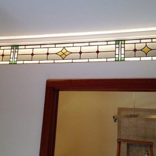 Stained Glass Transom Window TW-109 Traditional Craftsman - Etsy