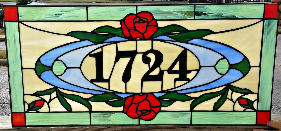Stained Glass Address Marker - AM-84 A Tale as Old as Time - Etsy