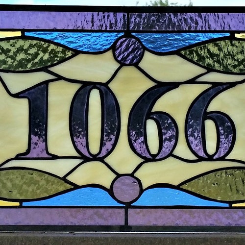 Stained Glass Address Marker AM-174 timeless - Etsy