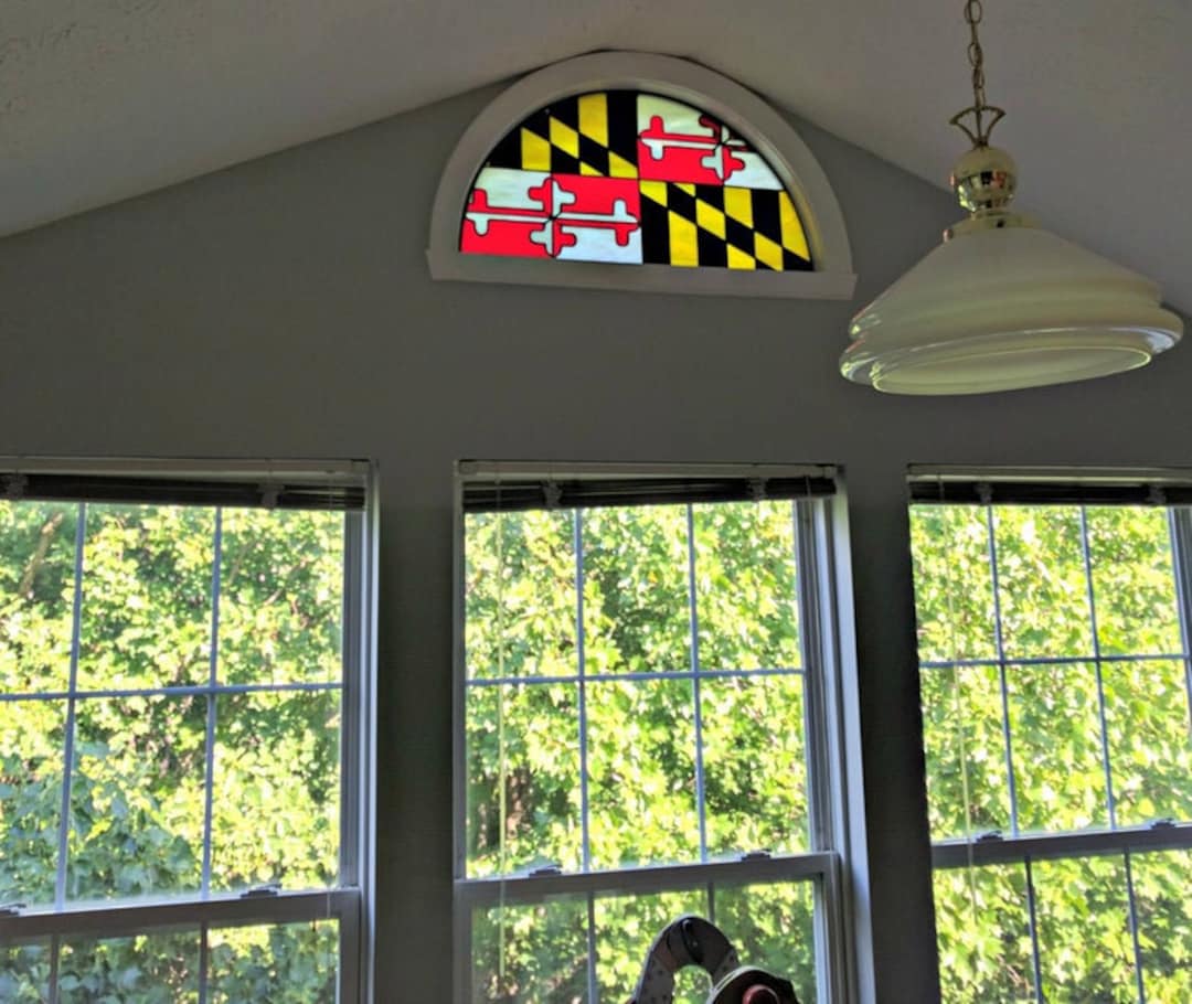 Stained Glass Window Panel - W-180 Maryland Flag - Etsy