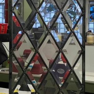 Stained Glass Cabinet Insert With Clear Beveled Diamonds - Etsy