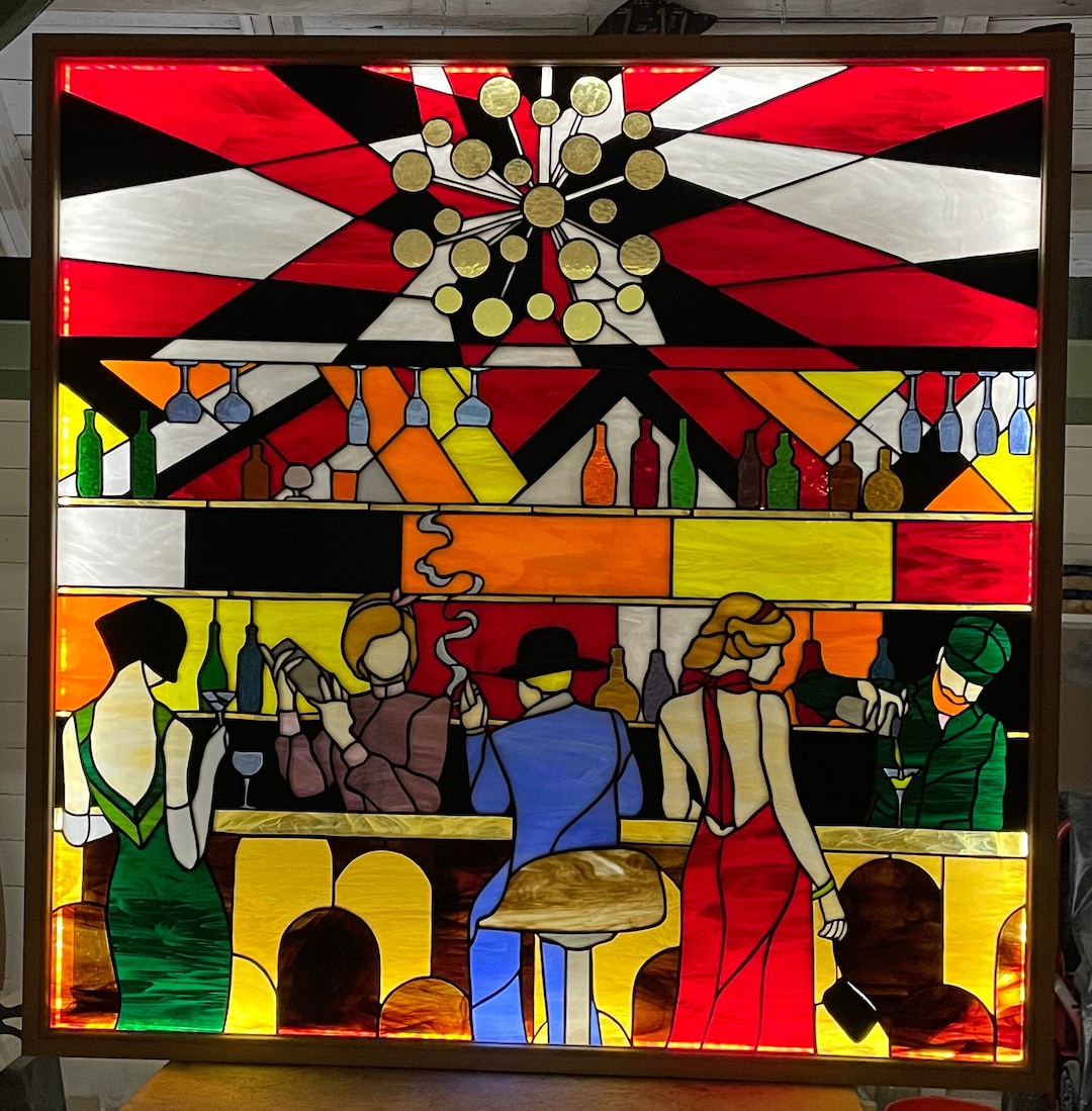 Stained Glass Light Box LB-6 Art-déco Glamour - Etsy
