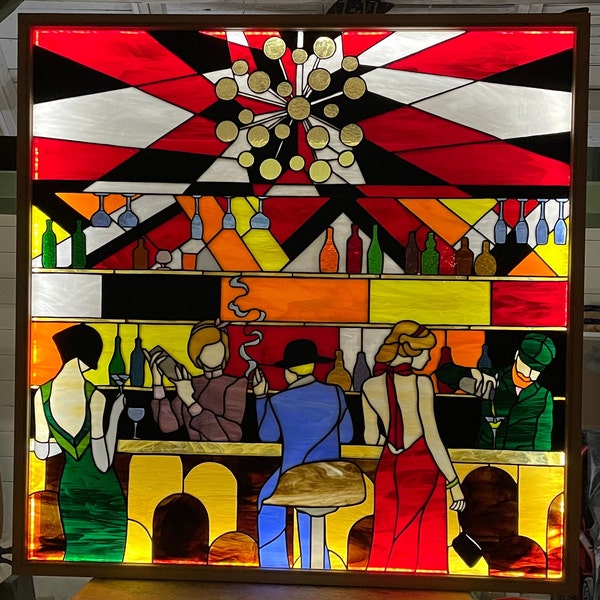 Stained Glass Bar Light - Etsy