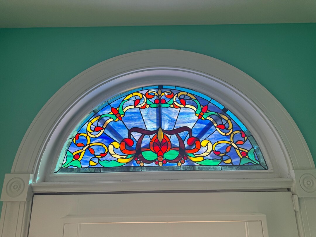 Stained Glass Arched Window Art Nouveau Monogram - TW-379 - Etsy