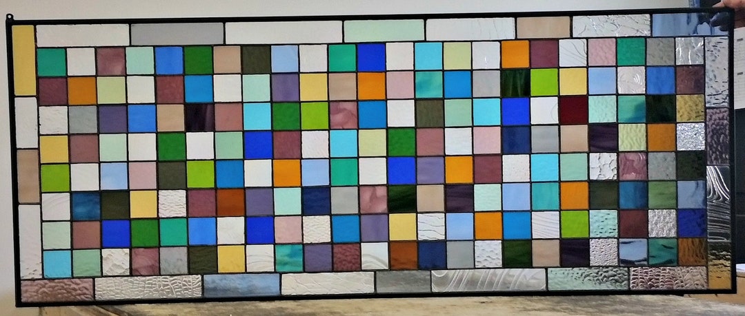 Stained Glass Hanging Panel - P-65 Rubix Cube - Etsy