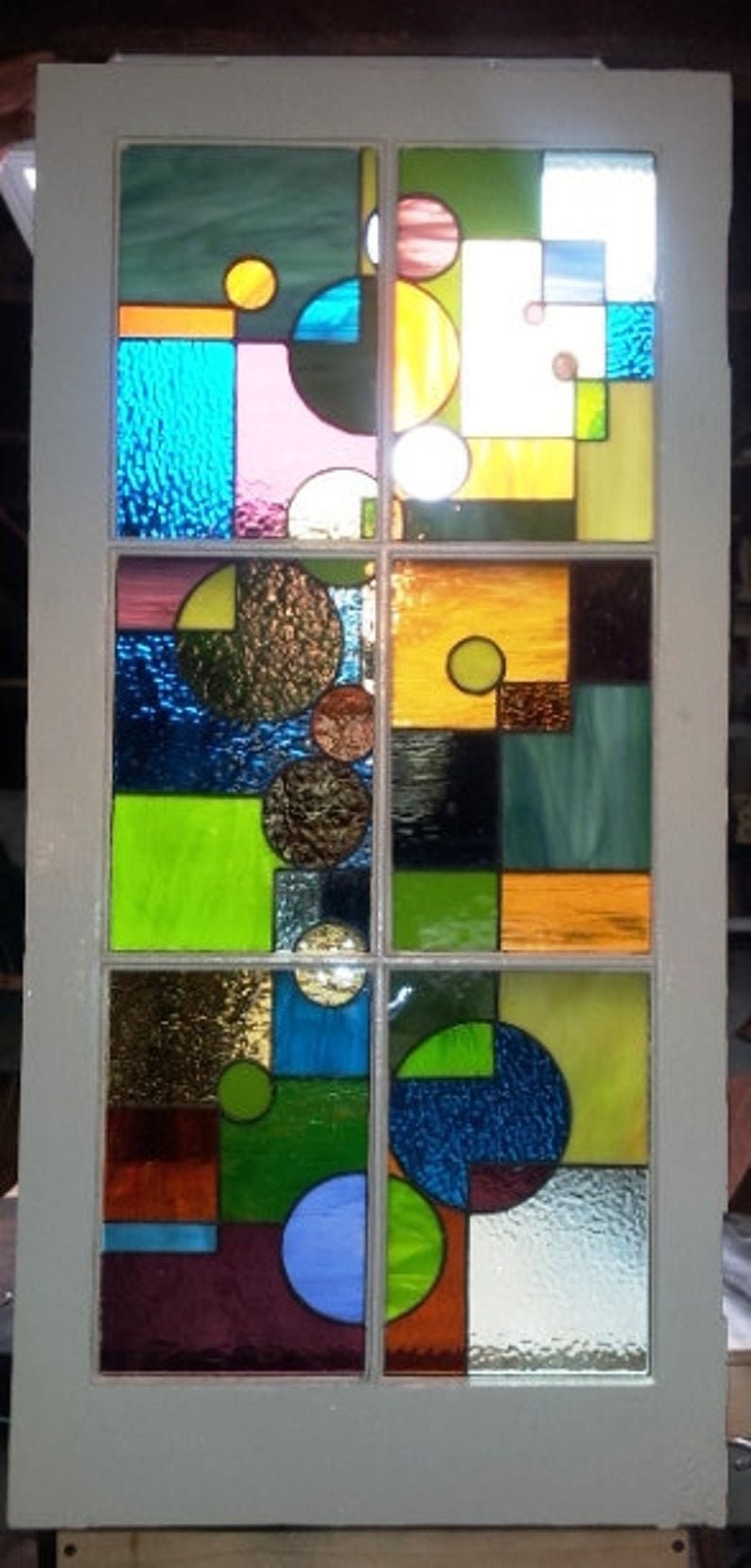 Stained Glass Window W-29 Geometric Splash - Etsy