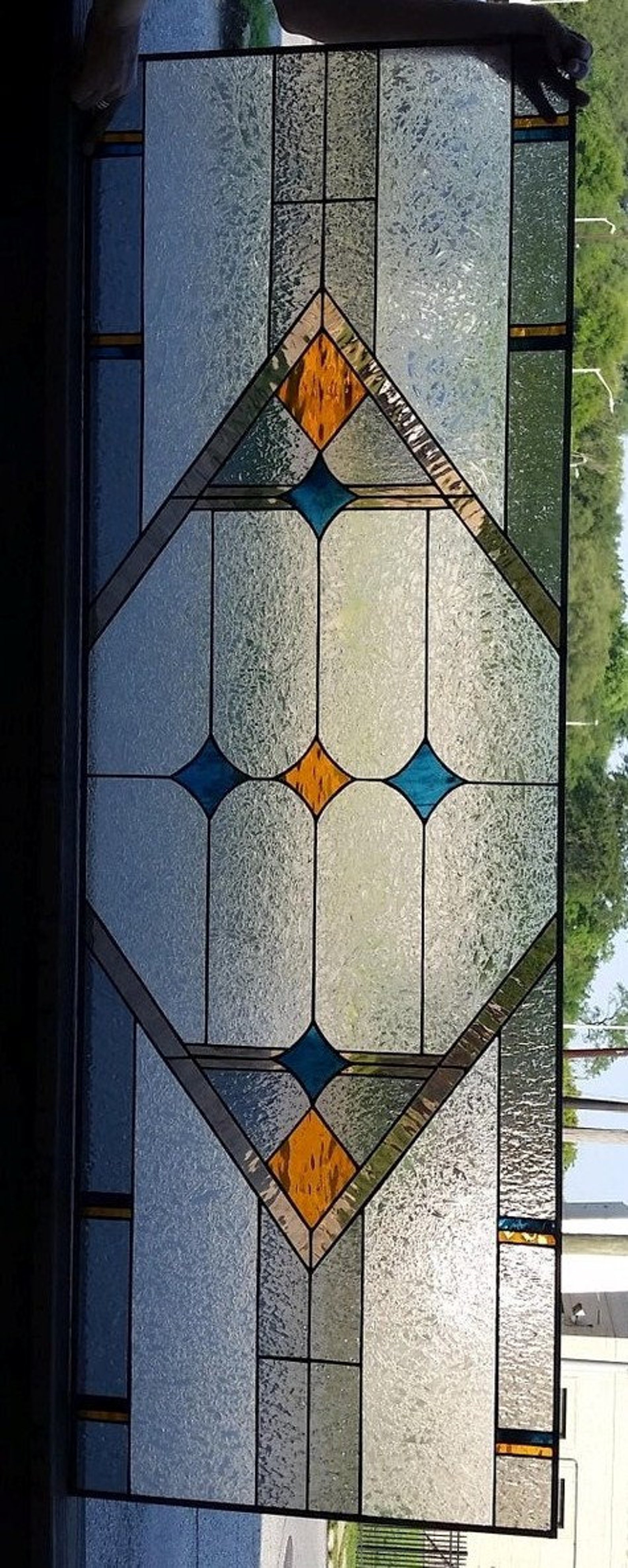 Stained Glass Door Window D-36 Modern Privacy - Etsy