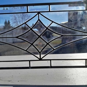 Stained Glass Transom Window Elegant Diamond Cluster TW-371 - Etsy