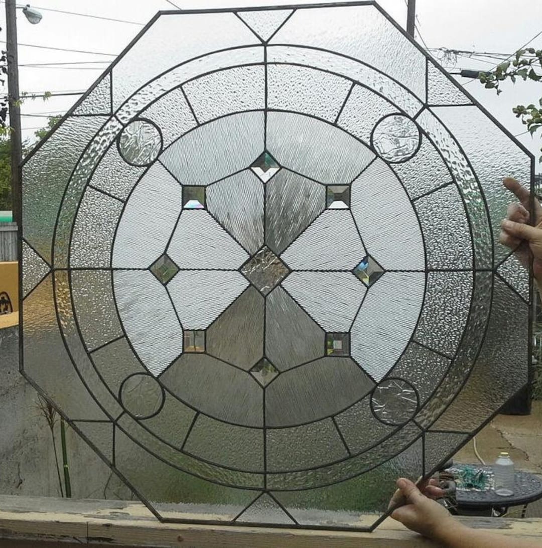 Stained Glass Octagon Window - W-72 Mix of Clears - Etsy