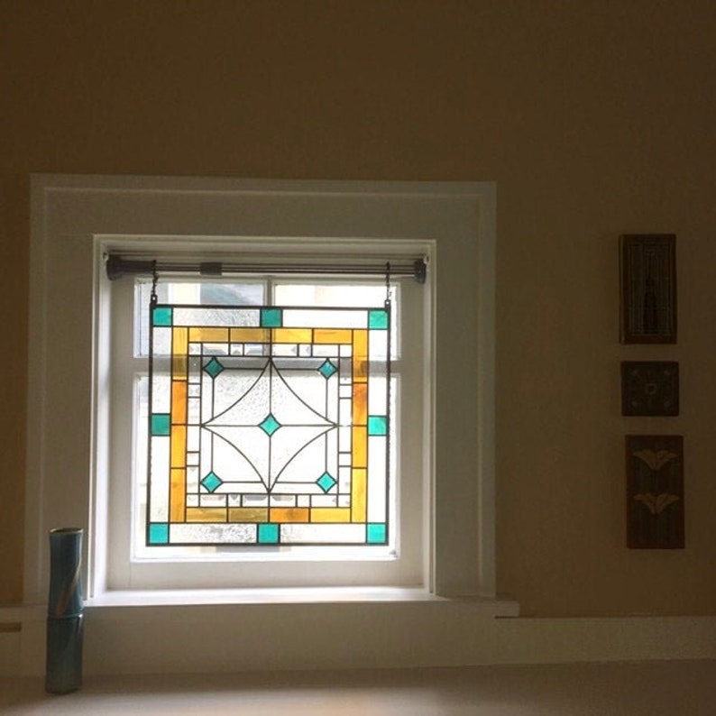 The Prism Star Artisan Geometric Stained Glass Panel P-214 - Etsy