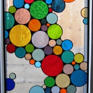 Stained Glass Window - W-10 Flowing Wave of Colorful Bubbles - Etsy