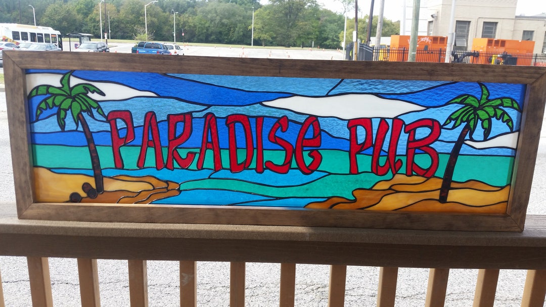 Stained Glass Transom Window - TW-177 Bar Sign - Etsy