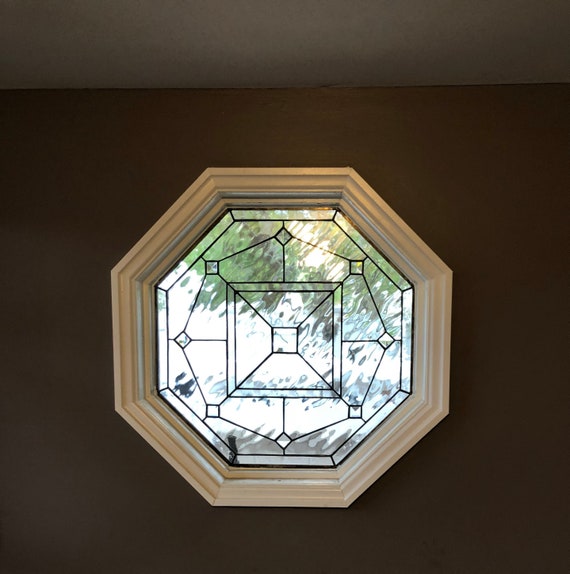 W 233 Elegant Octagon Stained Glass Window Etsy