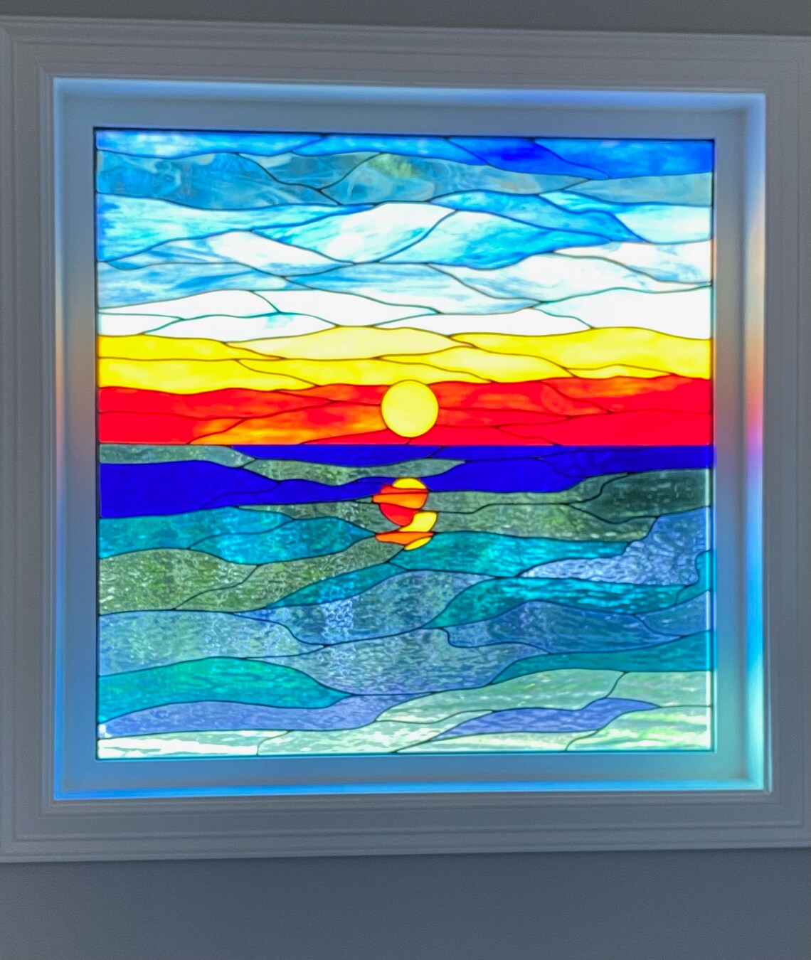 Stained Glass Window W-463 Sunset - Etsy