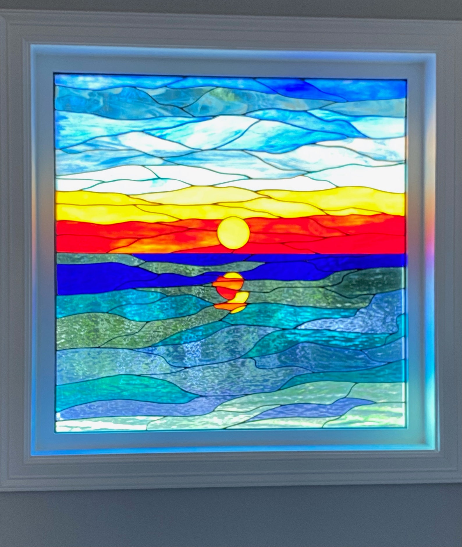 Stained Glass Window W-463 Sunset - Etsy