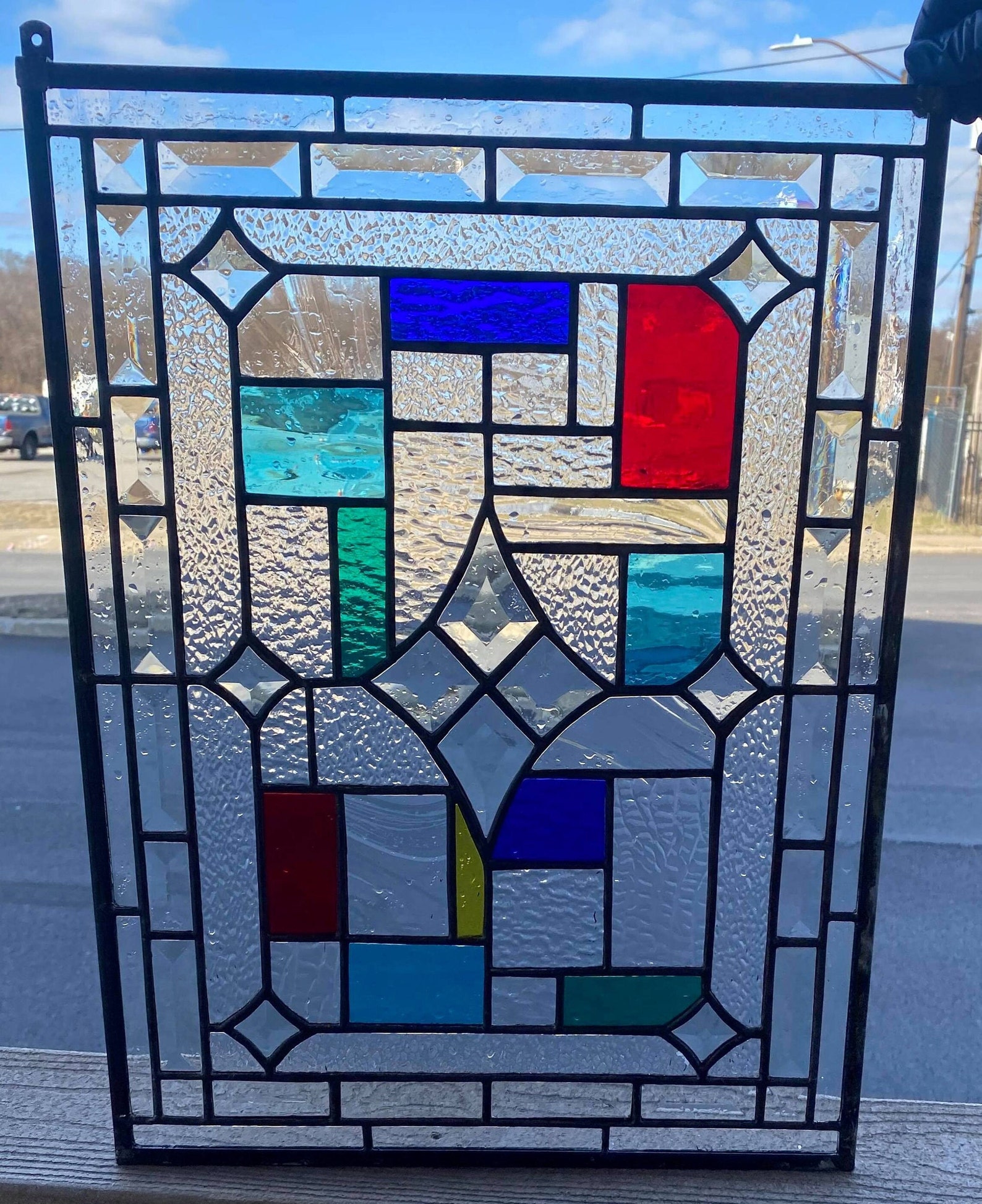 The Chromatic Prism: A Contemporary Beveled Mosaic Stained Glass ...